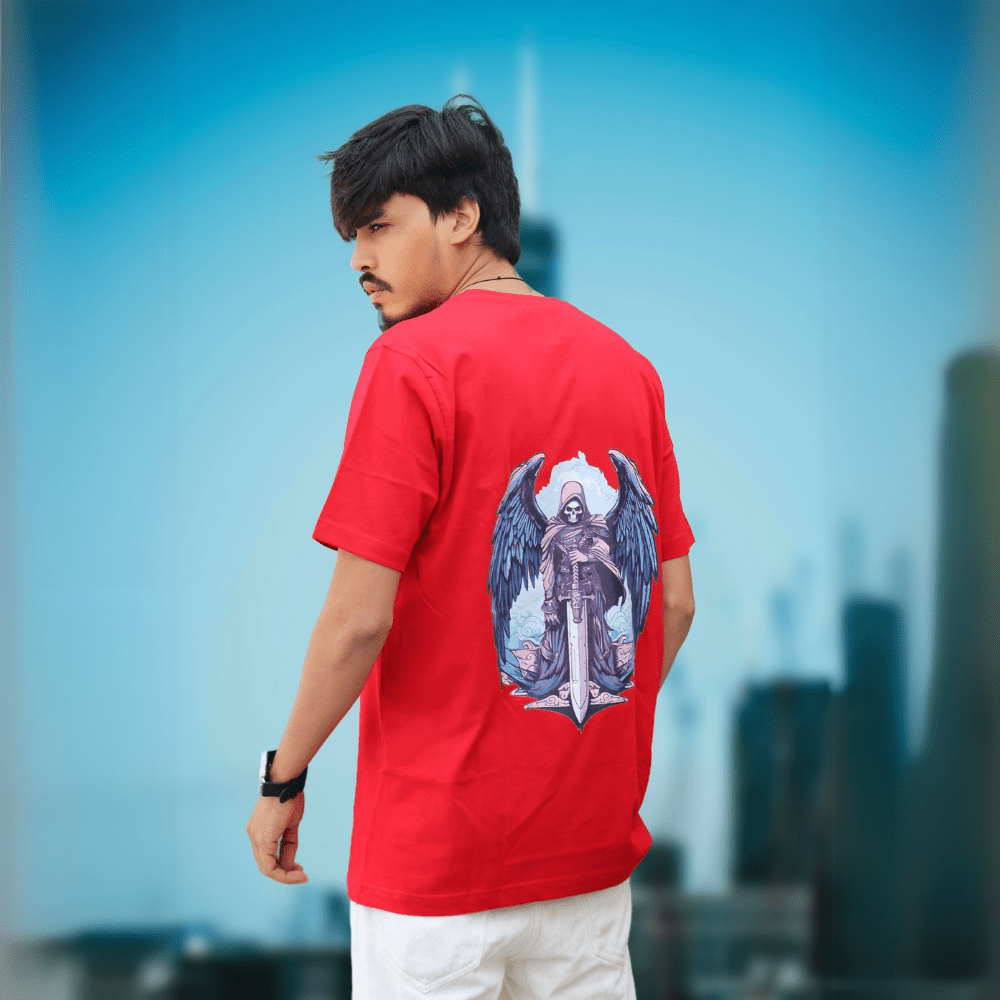 Bold Red Printed T-Shirt by Known Sense – Round Neck Casual Fit Pure ...